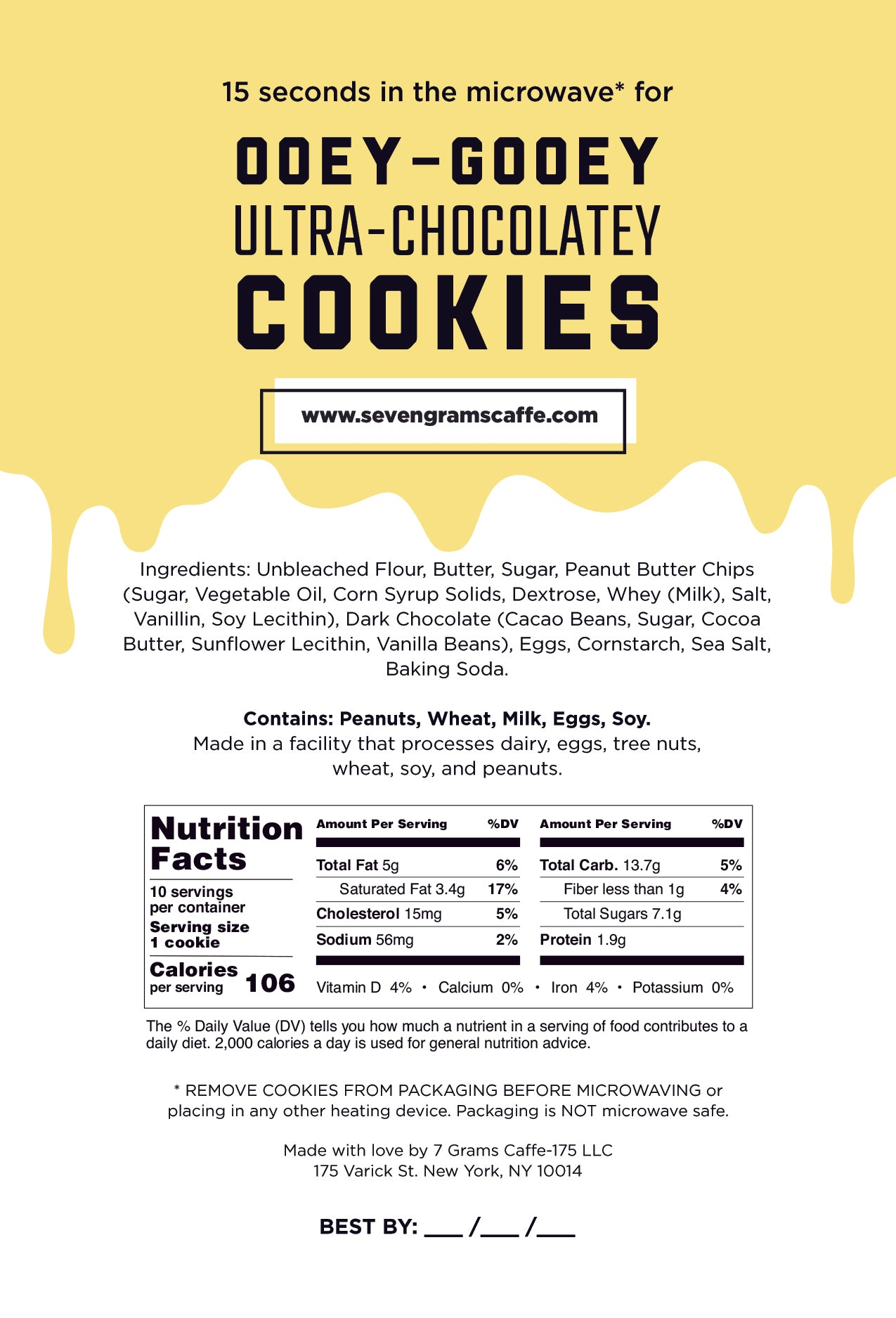 PEANUT BUTTER Snackable Dark Chocolate Chip Cookies – Seven Grams Caffé